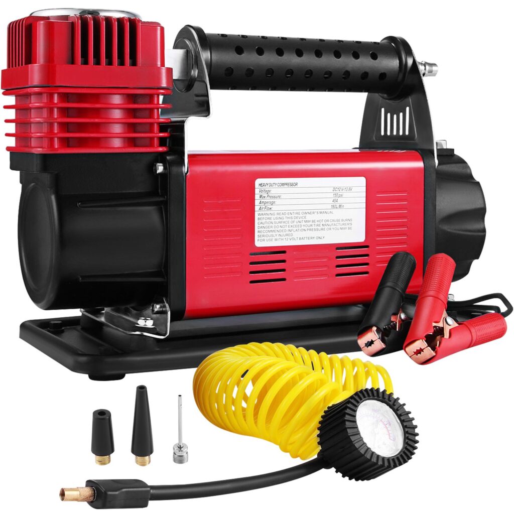VEVOR 12V Adventurer Heavy Duty Portable Air Compressor 4X4 Tyre Pump Air Compressor with Built ...