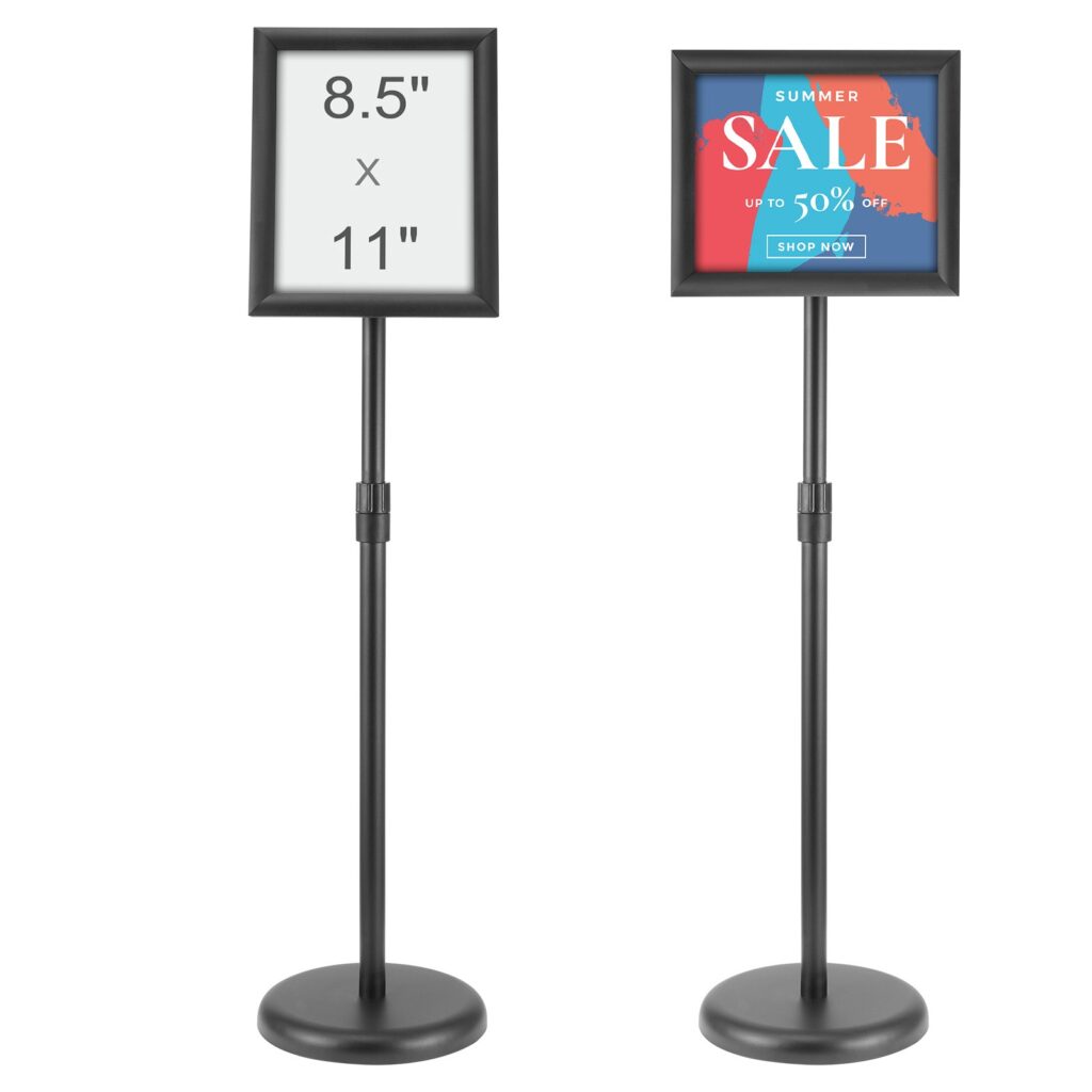 VEVOR Adjustable Pedestal Sign Holder A4, 360° Rotating Floor Stand ...