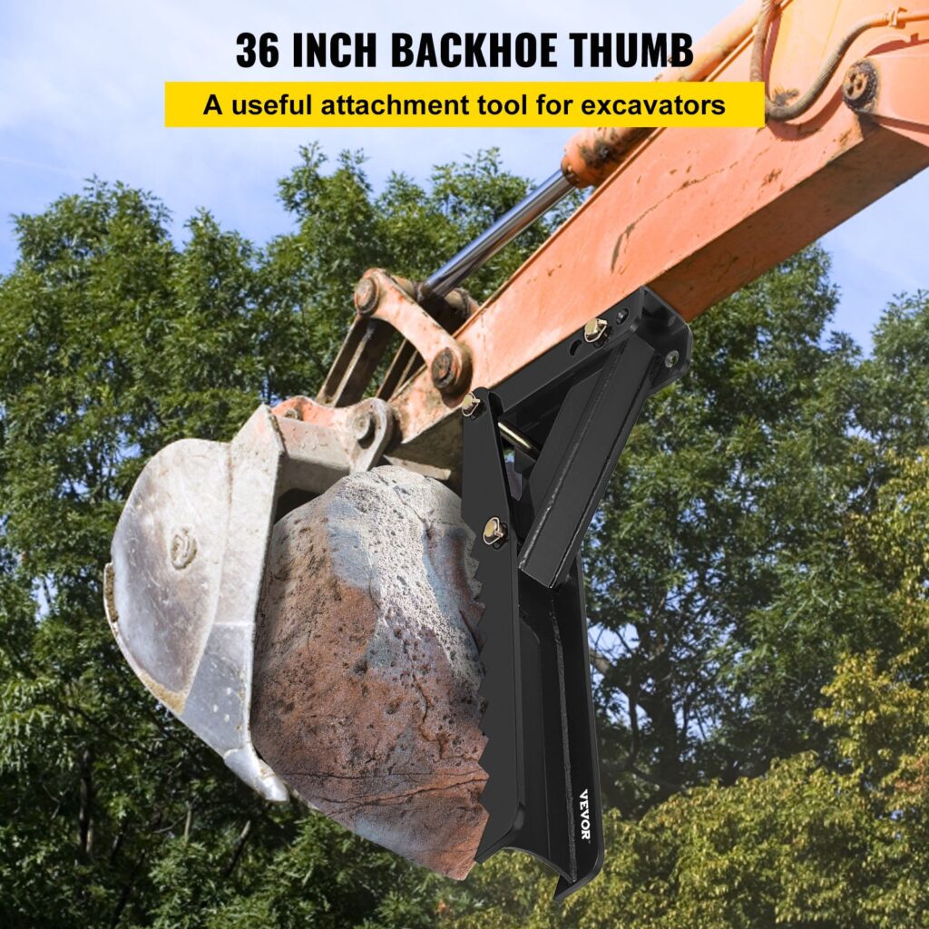 VEVOR 36” Backhoe Thumb Attachment, Adjustable Weld-On & Bolt-On Clamp ...
