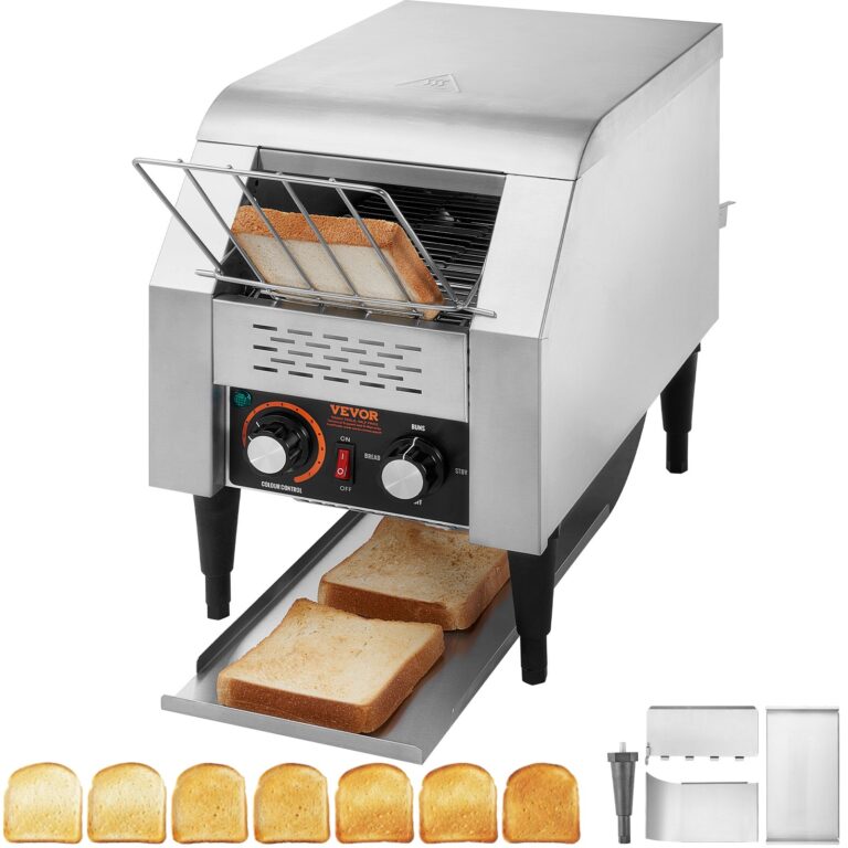 VEVOR Commercial Conveyor Toaster, 150 Slices/Hour, Stainless Steel ...