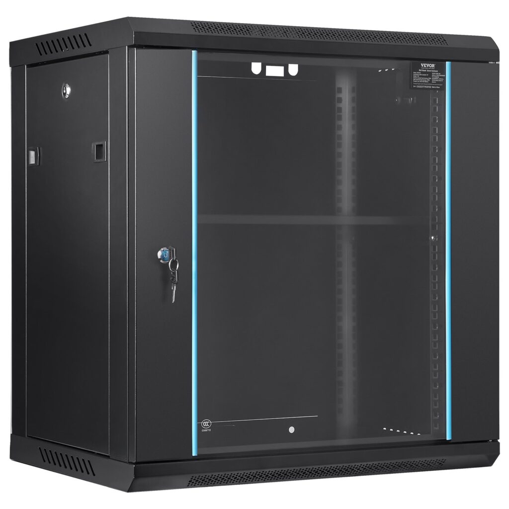 VEVOR 12U Wall Mount Network Server Cabinet, 39.4 cm Deep, Locking ...