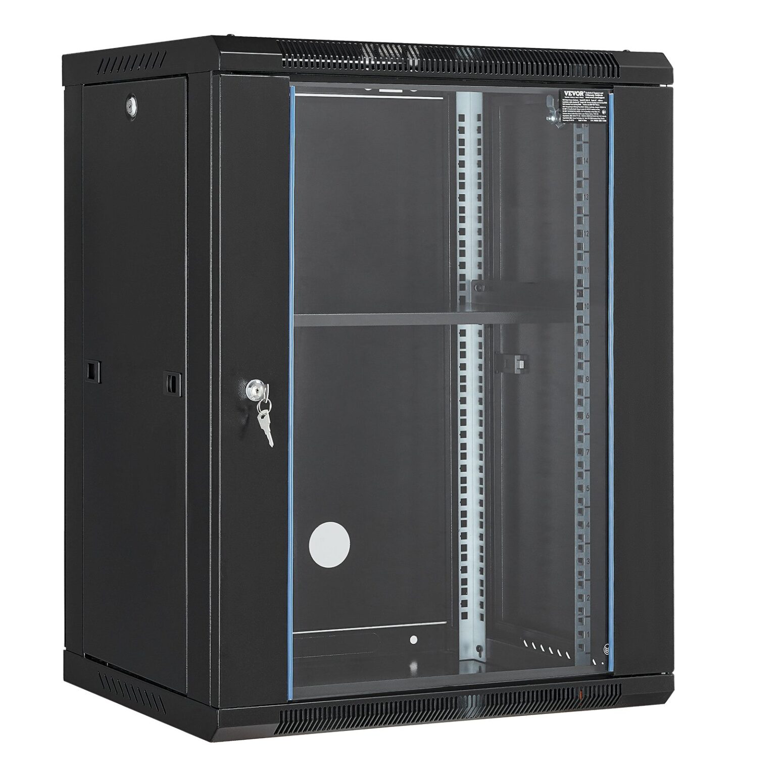 VEVOR 15U Wall Mount Network Server Rack Cabinet, 45 cm Depth, Lockable ...