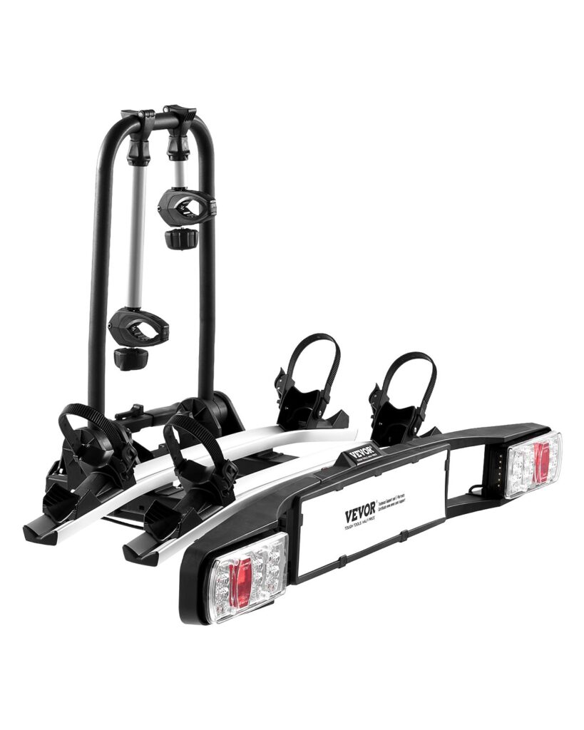 VEVOR Lockable Bike Rack for 2 E-Bikes, 65 kg Load, Fits 5 cm Hitch ...
