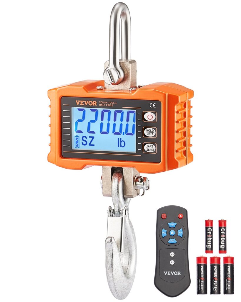 VEVOR Digital Crane Scale 1000 kg Industrial Hanging Scale with Remote ...
