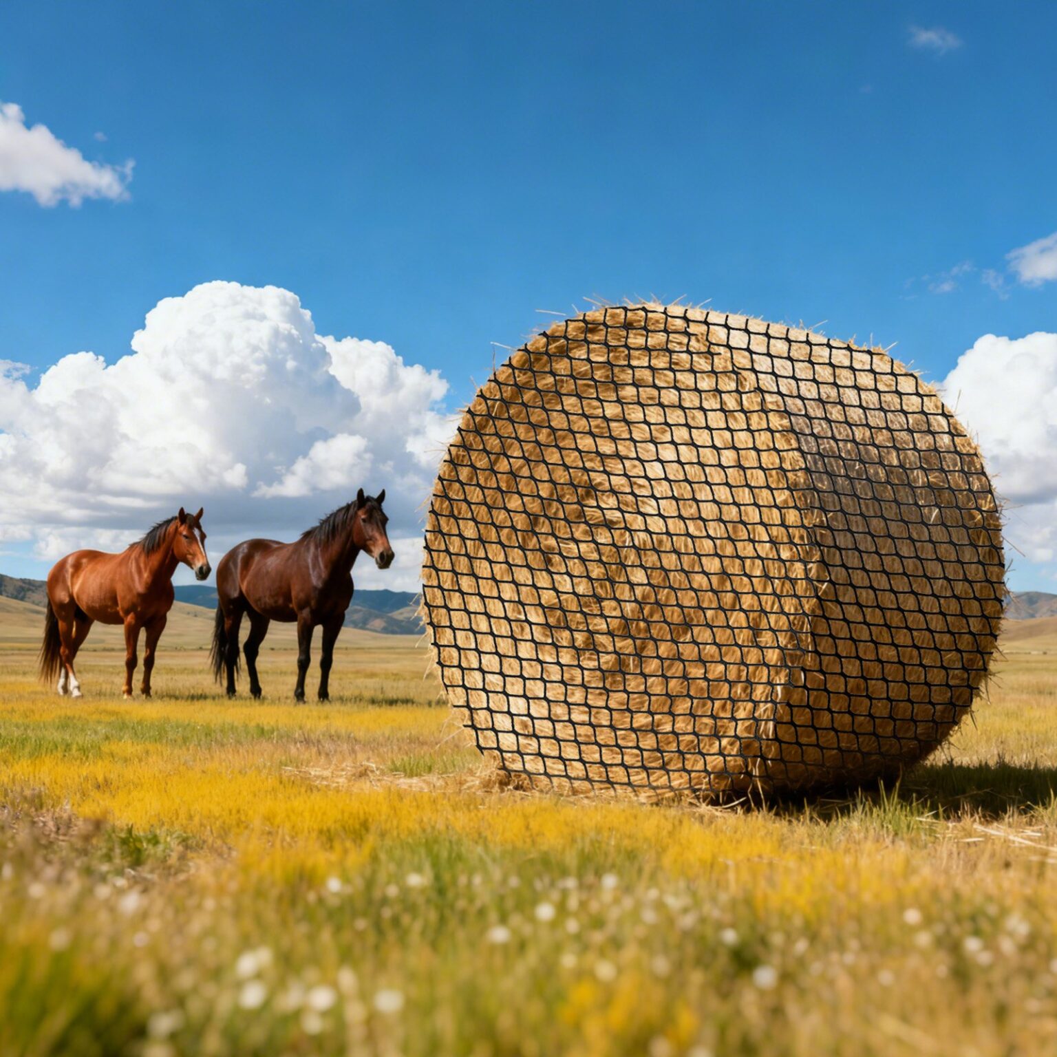 VEVOR Round Bale Hay Net 1.5×1.5×1.5m, 42x42mm Mesh, PE, Knotless, Slow ...