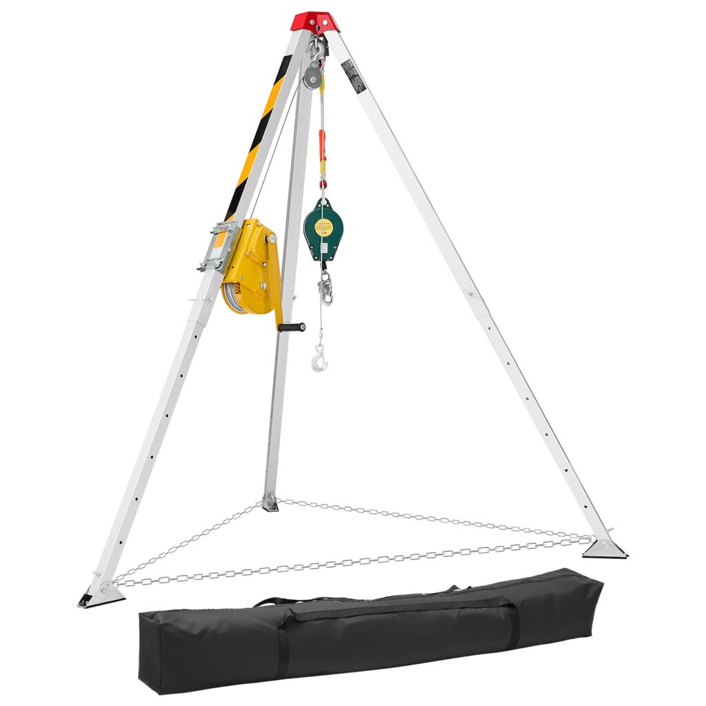 VEVOR Confined Space Rescue Tripod Kit, 816 kg Winch, 1.25 m Legs, 19.8 ...