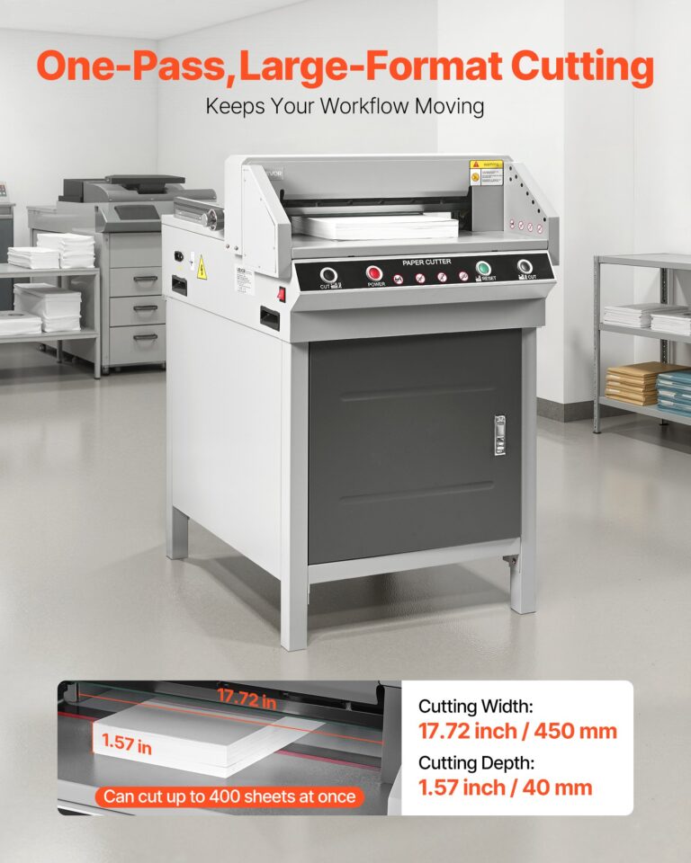 VEVOR Electric Paper Cutter, Heavy Duty Guillotine Trimmer, 450 mm ...