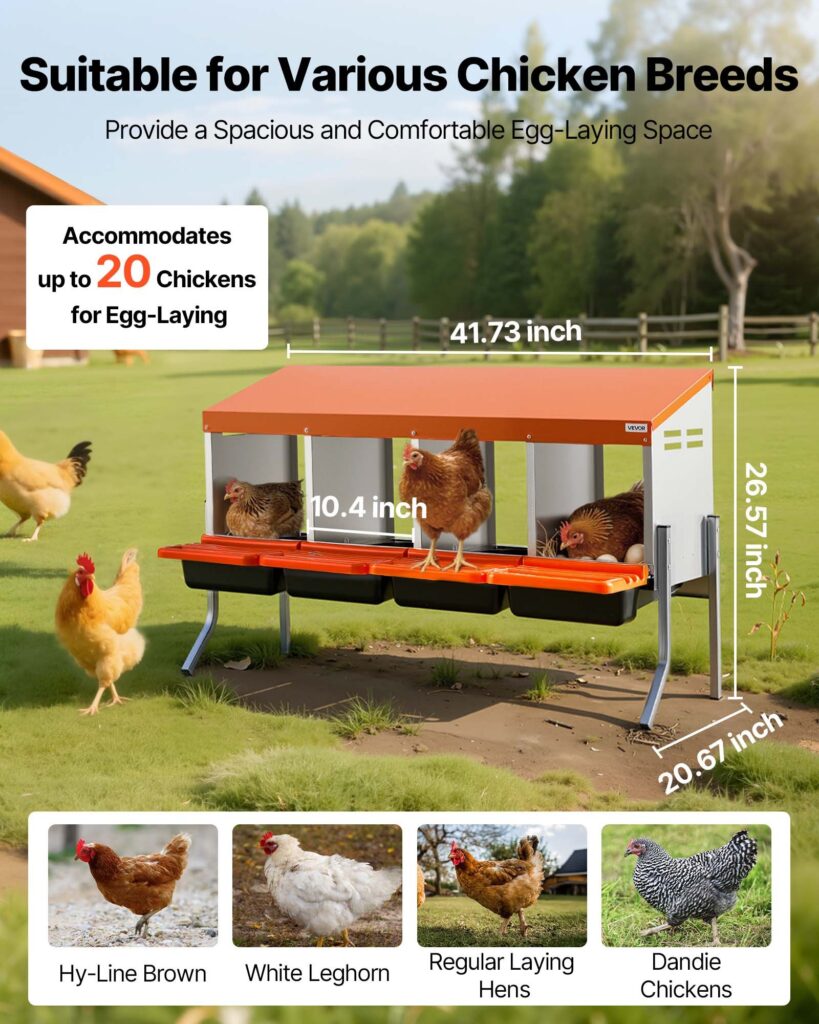 VEVOR 4-Compartment Roll Away Chicken Nesting Boxes with Legs ...