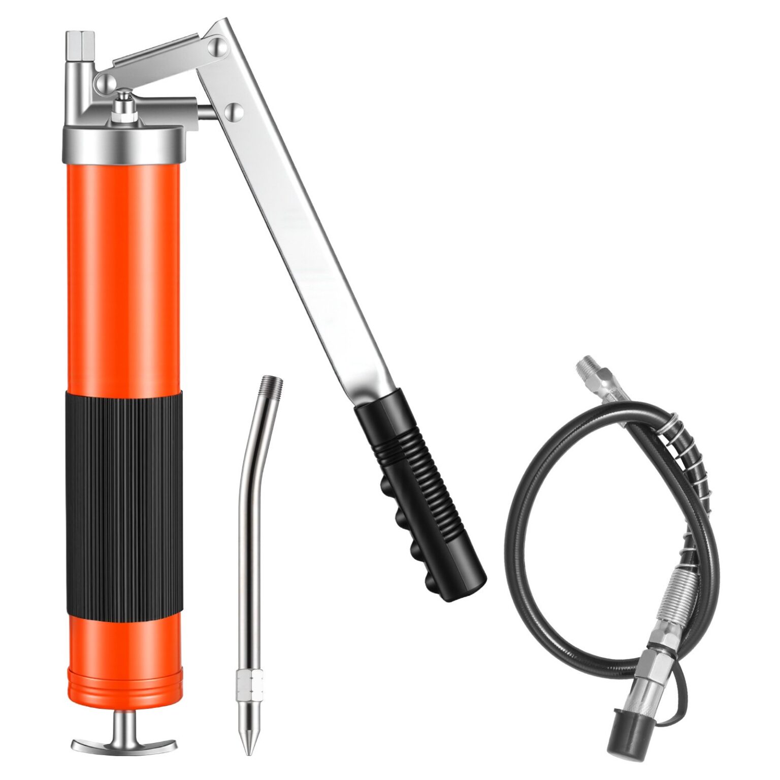 VEVOR 10000 PSI Heavy Duty Pistol Grip Grease Gun Kit, 0.4L, 46cm Flex ...