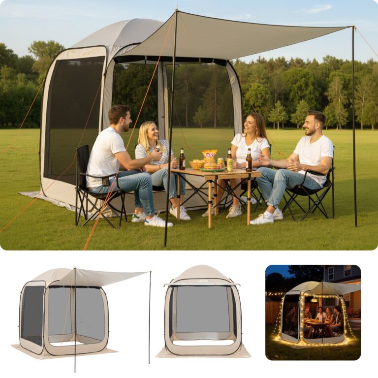 VEVOR Pop Up Screen House Tent 1825x1825x2200mm for 4-6 People ...