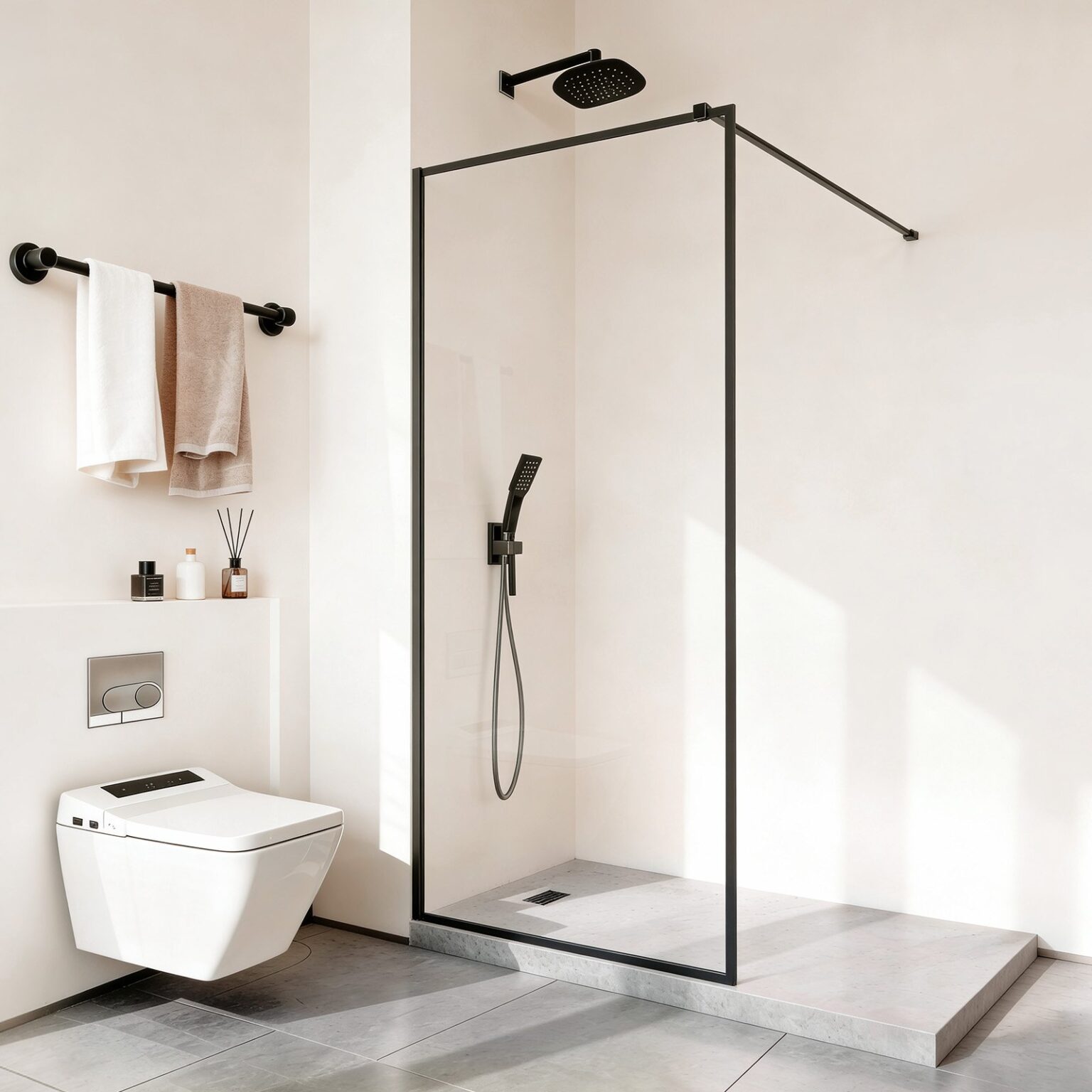 VEVOR Fixed Glass Shower Panel 864x1870mm, 8mm Tempered Glass, Matte ...