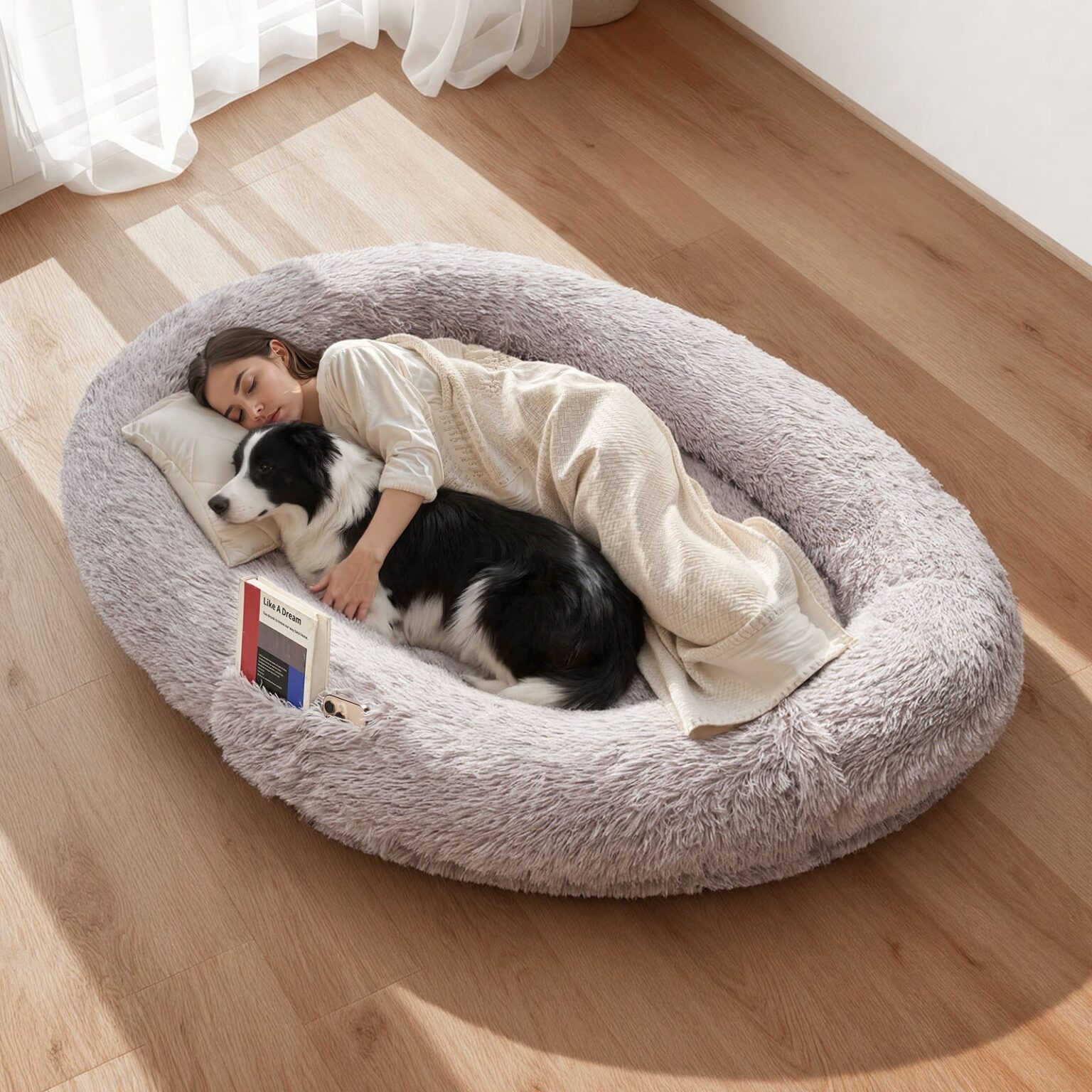 VEVOR Human Dog Bed 171x100x24 cm, Orthopedic Memory Foam Bed for ...