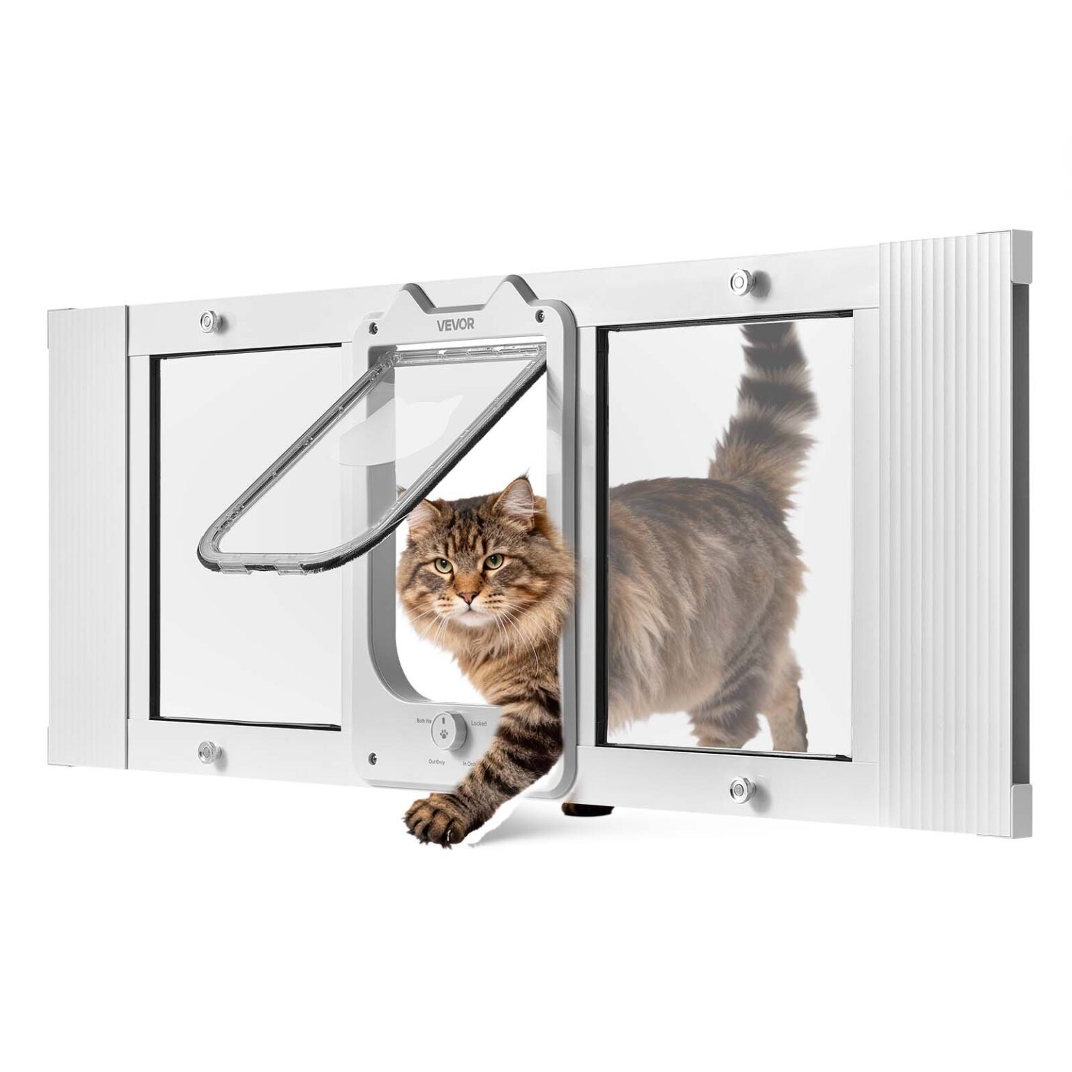VEVOR Adjustable Cat Window Door 889–1016 mm, 4 Lock Modes, Aluminum ...