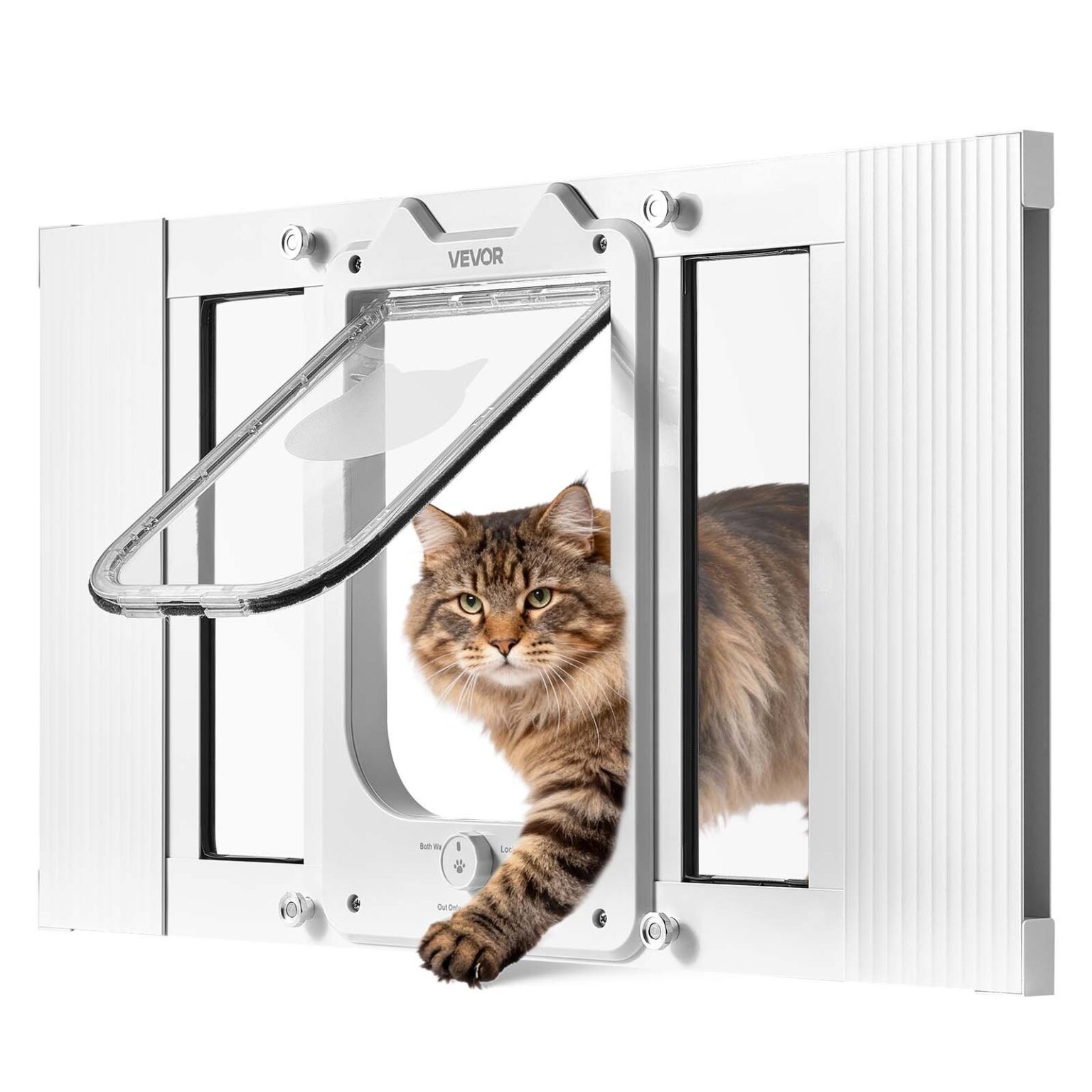 VEVOR Adjustable Cat Window Door 584-711 mm, 4 Lock Modes, Magnetic ...