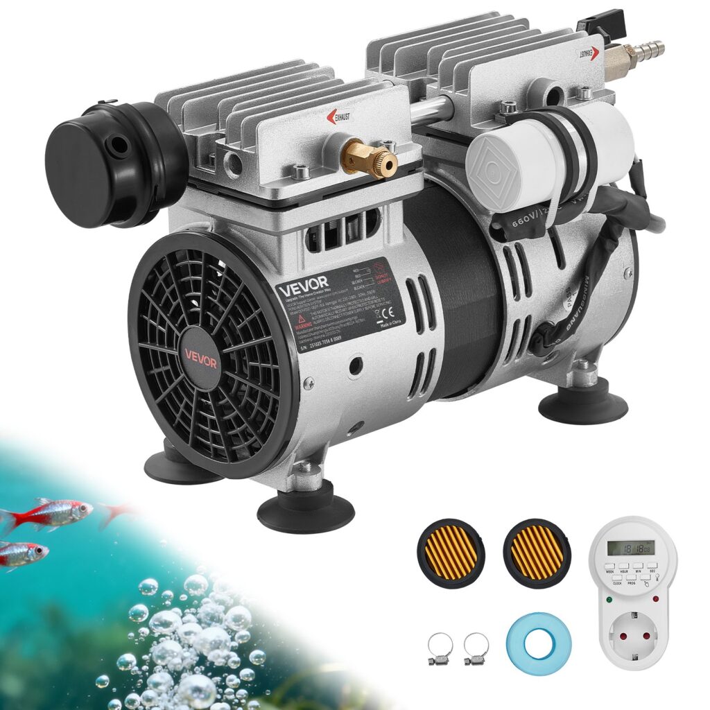 VEVOR Pond Aerator 590W 4/5HP Air Compressor, 8.8m³/h, for Ponds up to ...