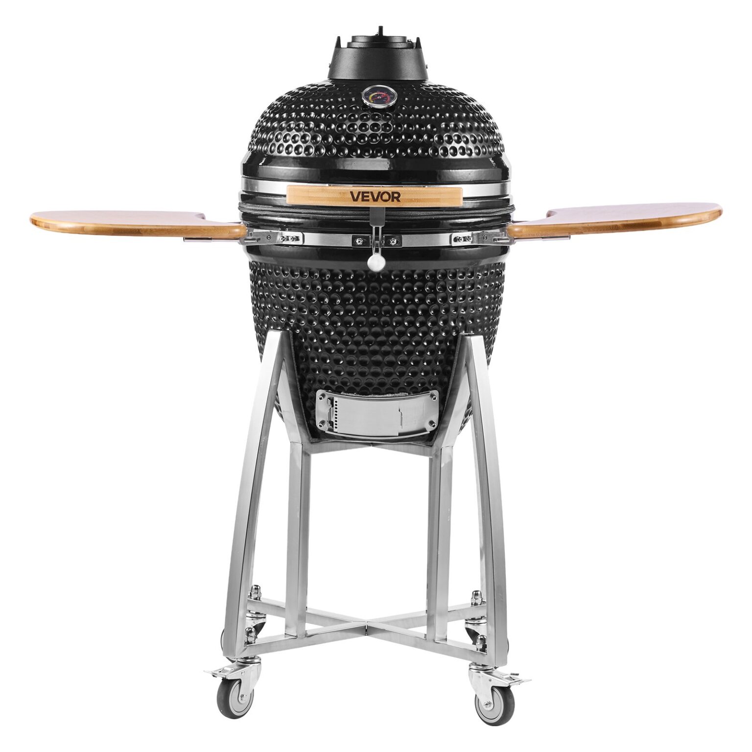 VEVOR 450mm Kamado Ceramic Charcoal BBQ Smoker Grill with Wheels ...