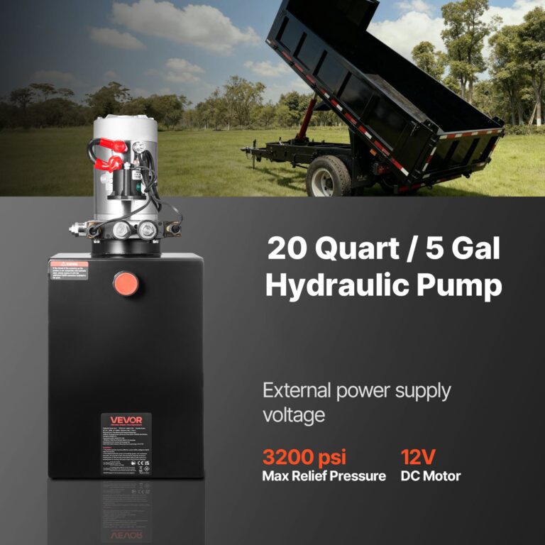 VEVOR 20L 12V Double Acting Hydraulic Power Unit, 22MPa Max Pressure, 3 ...