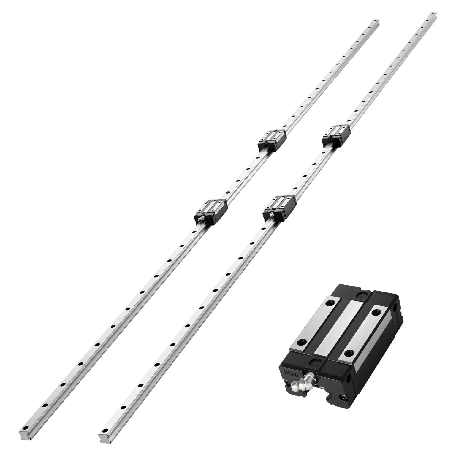 VEVOR HGR20 Linear Rail Kit, 2x 2000mm Rails & 4x Slide Blocks ...