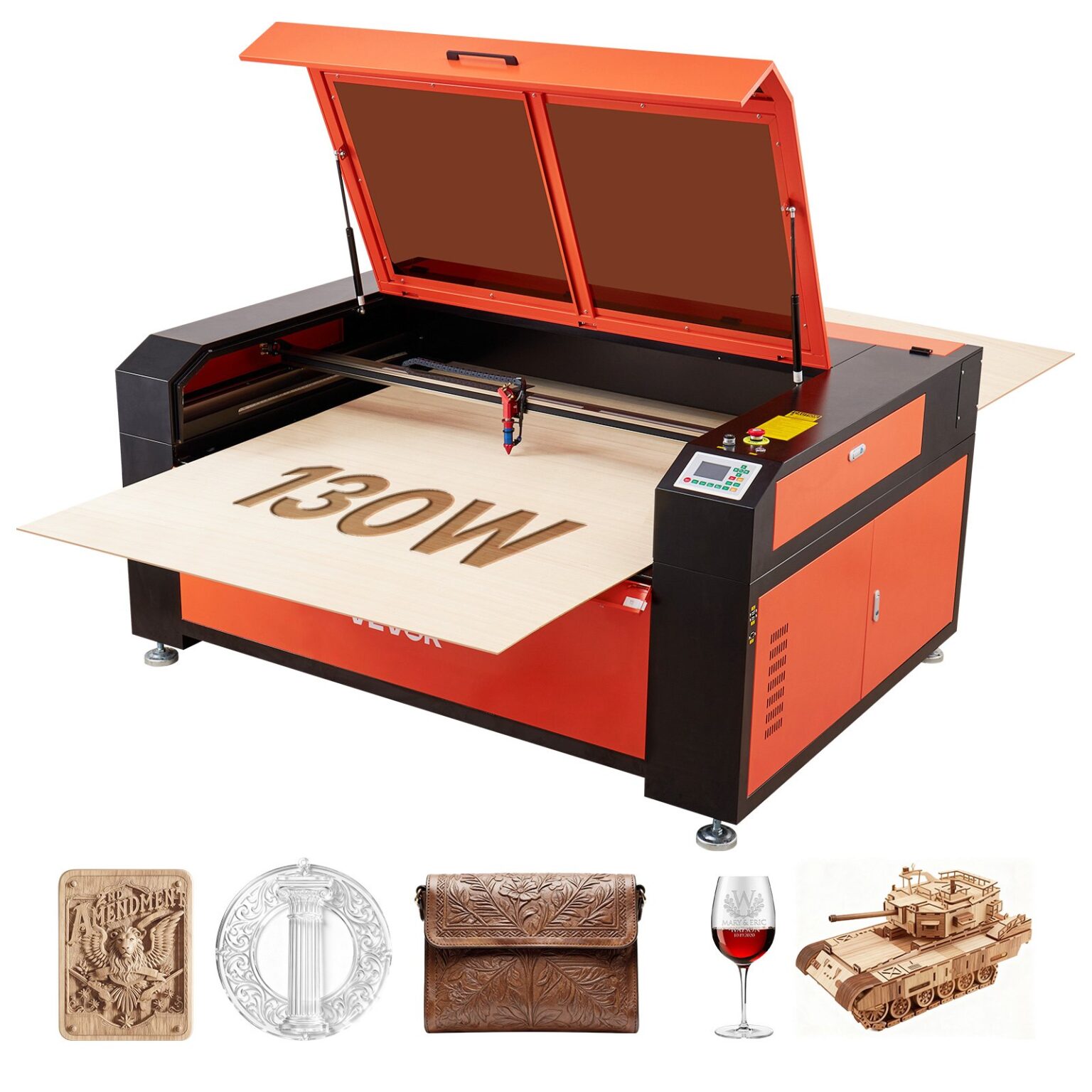 VEVOR 130W CO2 Laser Engraver Cutter Machine, 1400×900 mm, Autofocus ...