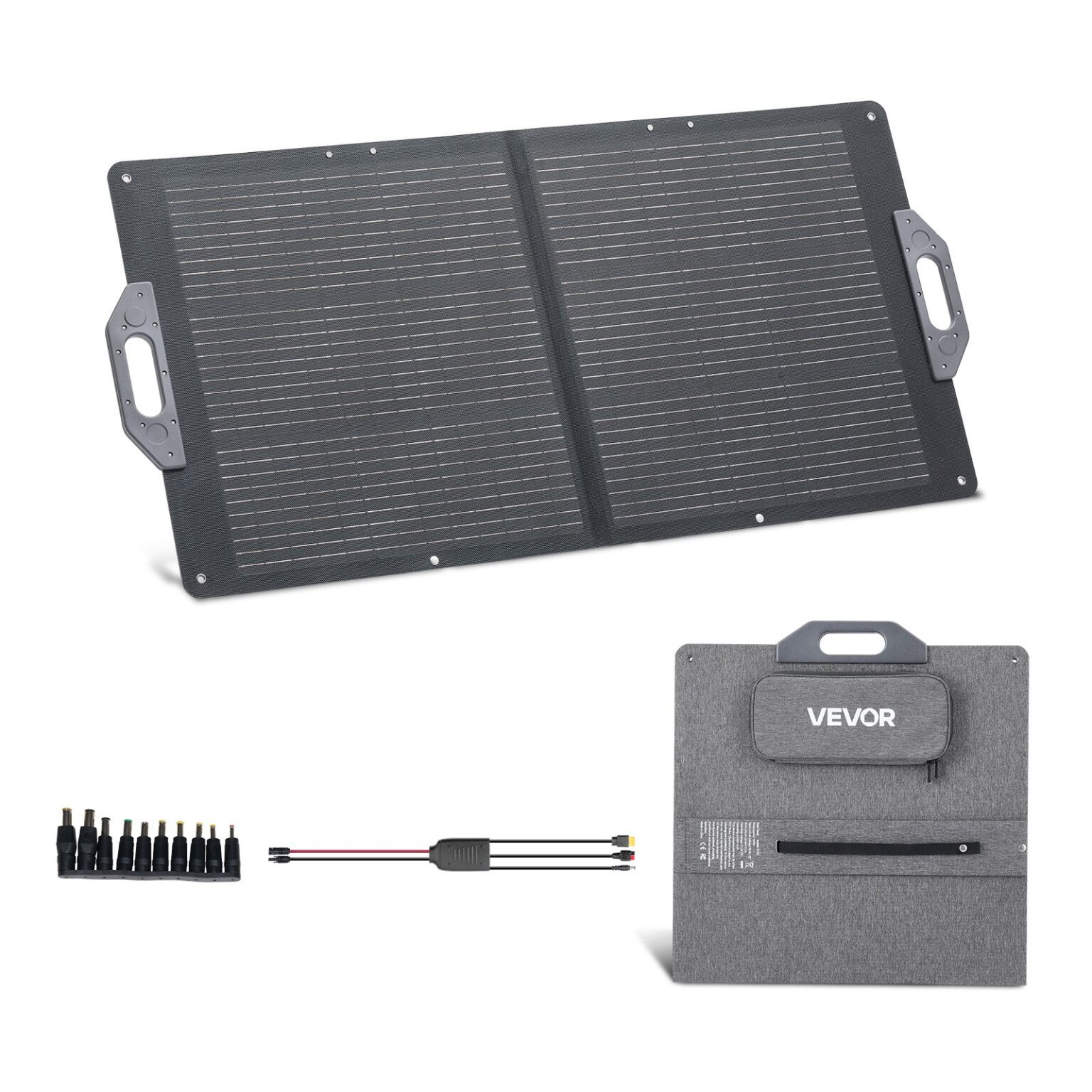 VEVOR 100W Foldable Solar Panel Charger, 24% Efficient Monocrystalline ...