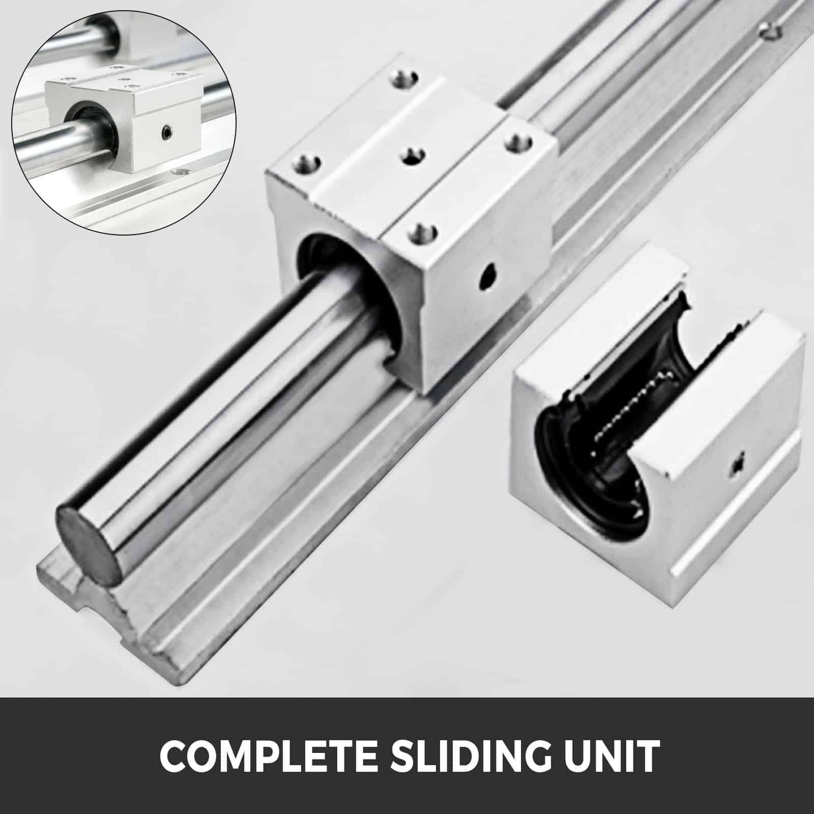 VEVOR 500mm SBR16 Linear Rail Kit – 2 Rails & 4 SBR16UU Blocks for CNC ...