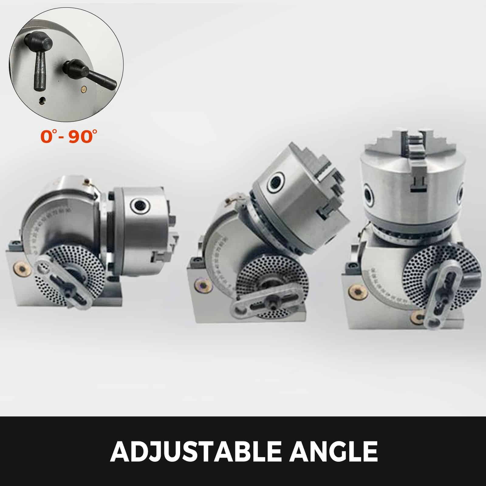 VEVOR 100mm Semi-Universal Dividing Head Set with 3-Jaw Chuck, Index ...