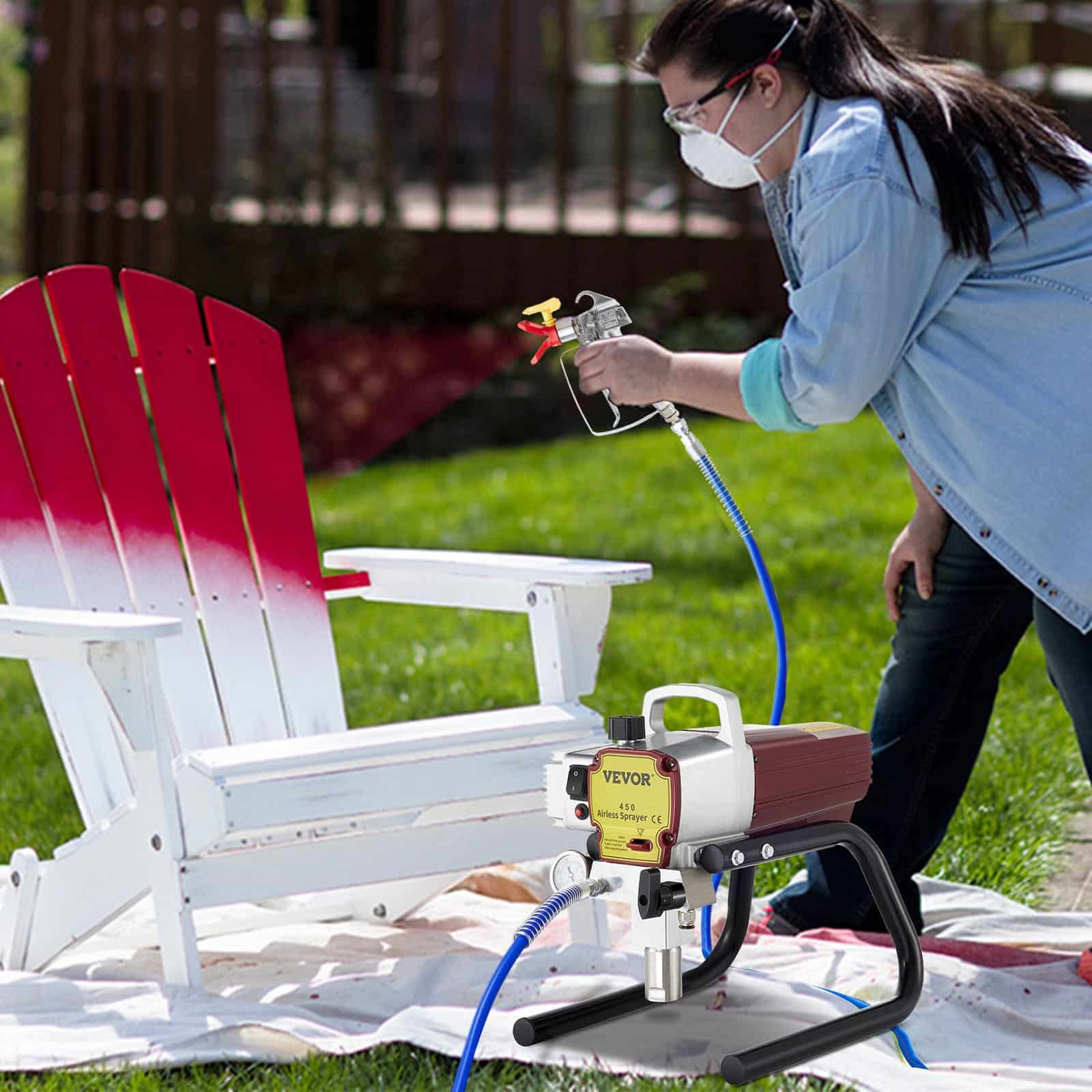 VEVOR 1500W Airless Electric Paint Sprayer Kit with 15m Hose, 22MPa ...