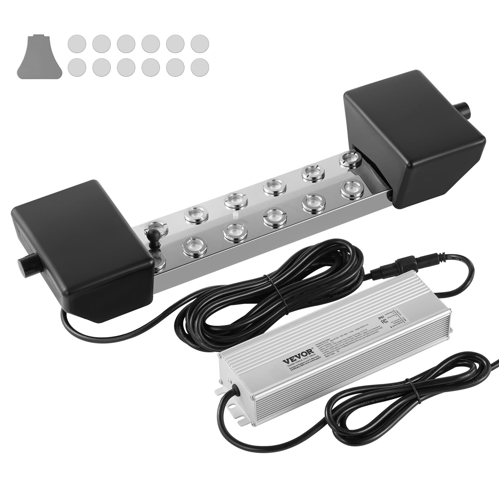 VEVOR 12-Head Ultrasonic Mist Maker 9000ml/h with 300W IP67 Power ...