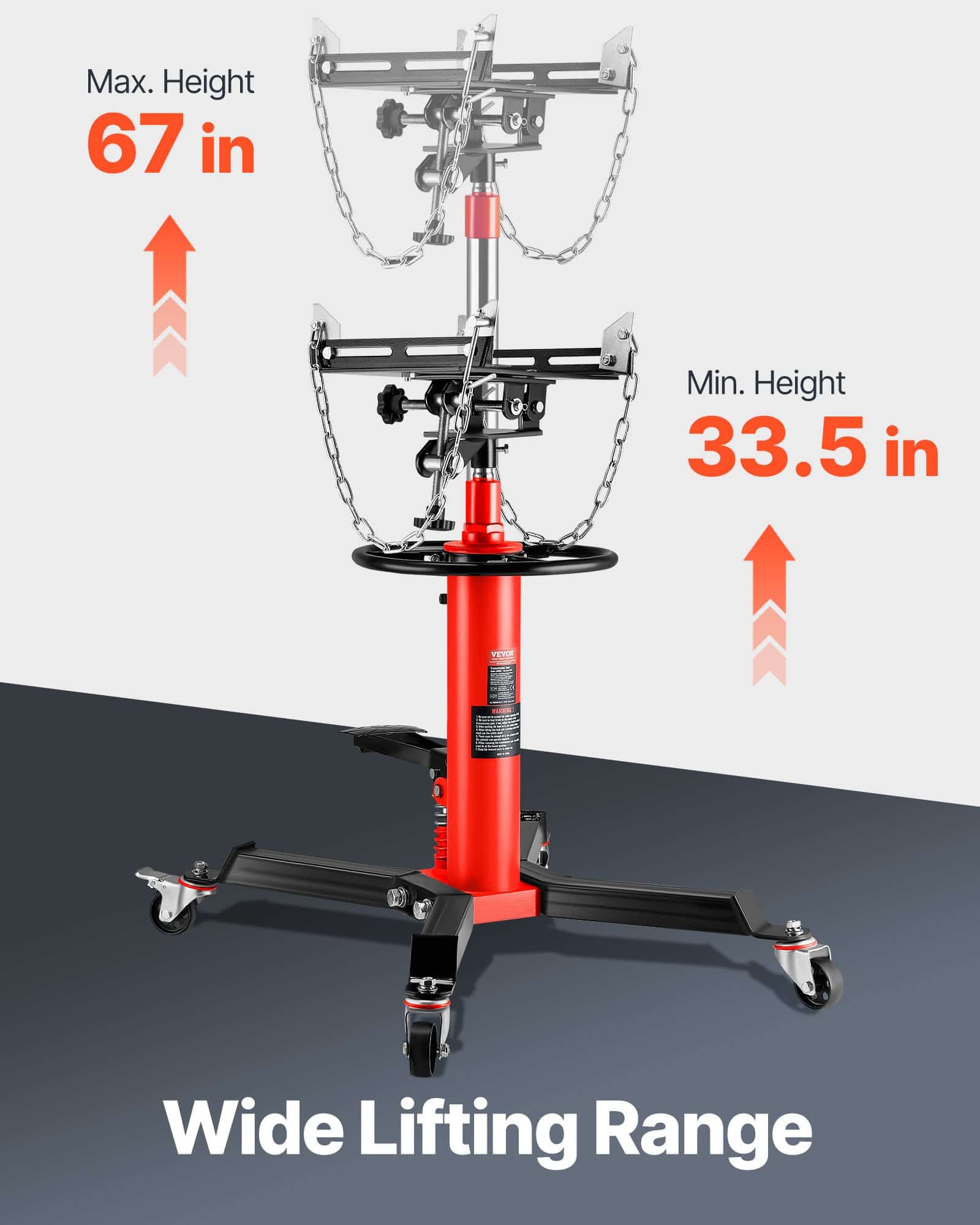 VEVOR 500 kg 2-Stage Hydraulic Transmission Jack, High Lift 85–170 cm ...