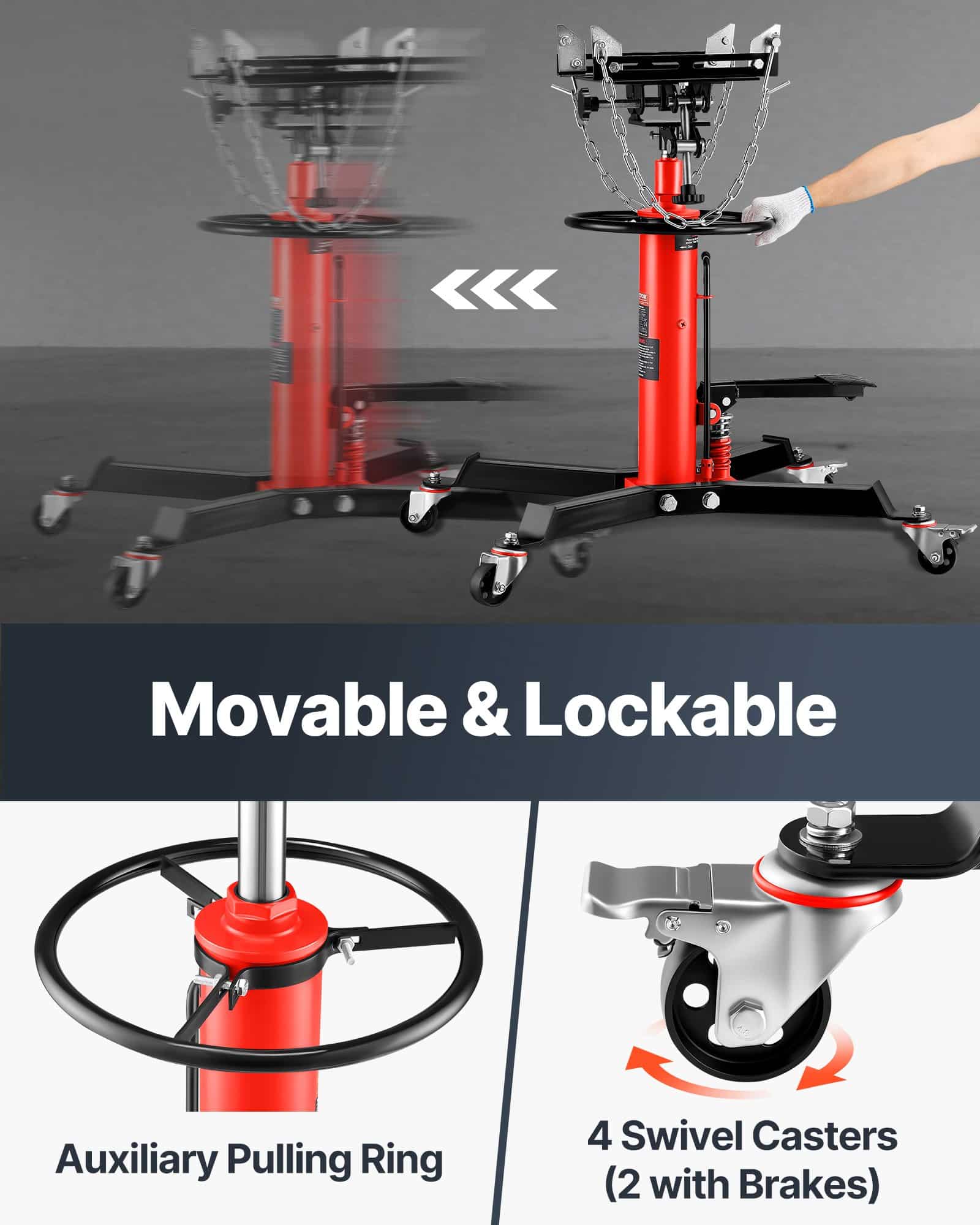 VEVOR 500 kg 2-Stage Hydraulic Transmission Jack, High Lift 85–170 cm ...