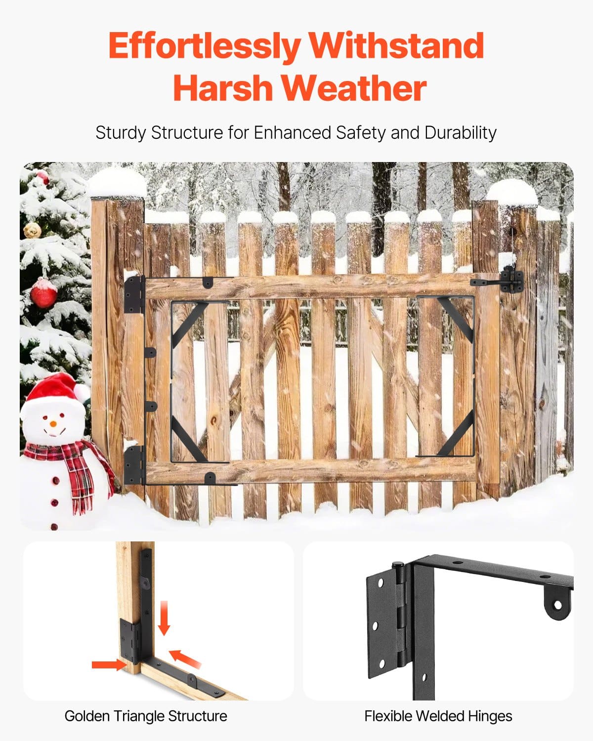VEVOR Anti-Sag Gate Brace Kit, 2 Sets, Iron Corner Brackets with Latch ...