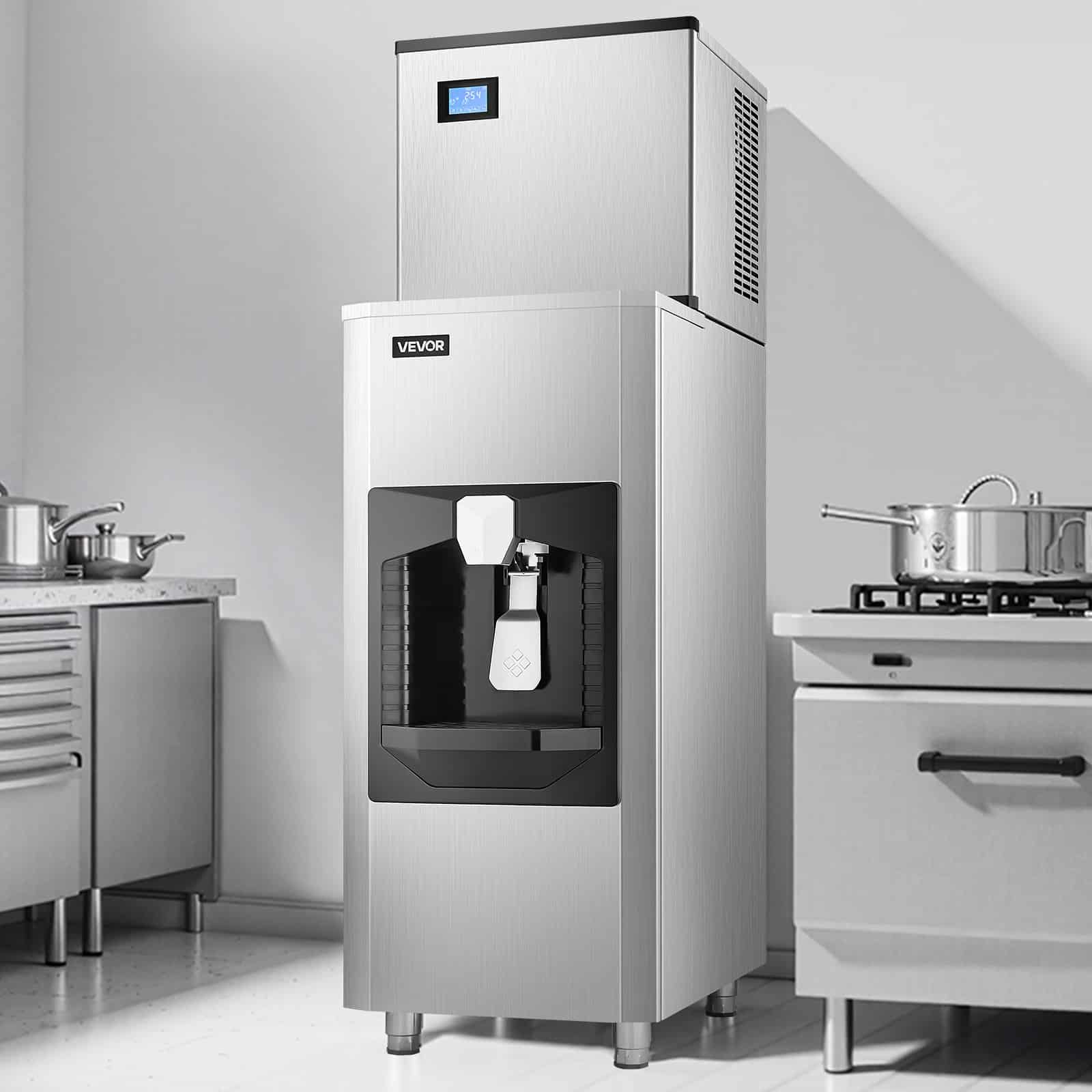 VEVOR Commercial Ice Dispenser with Crusher, 80kg Storage, 9kg/min ...