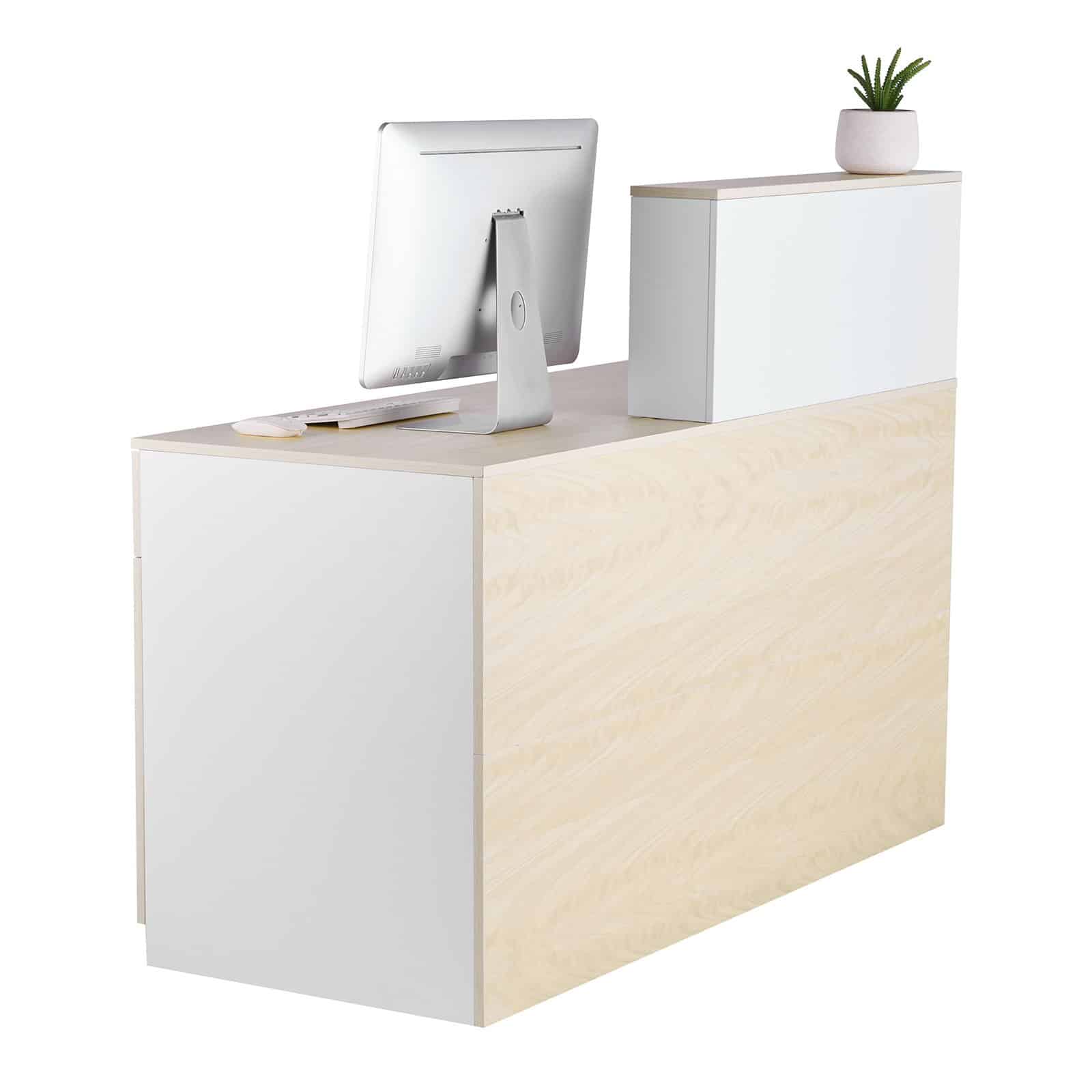 VEVOR Reception Desk 140x60x110 cm – Office Counter with Lockable ...