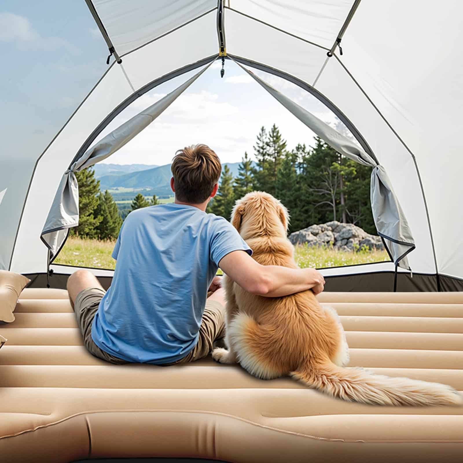 VEVOR Inflatable Car Air Mattress for Tesla Model Y (2020–2024), Beige ...