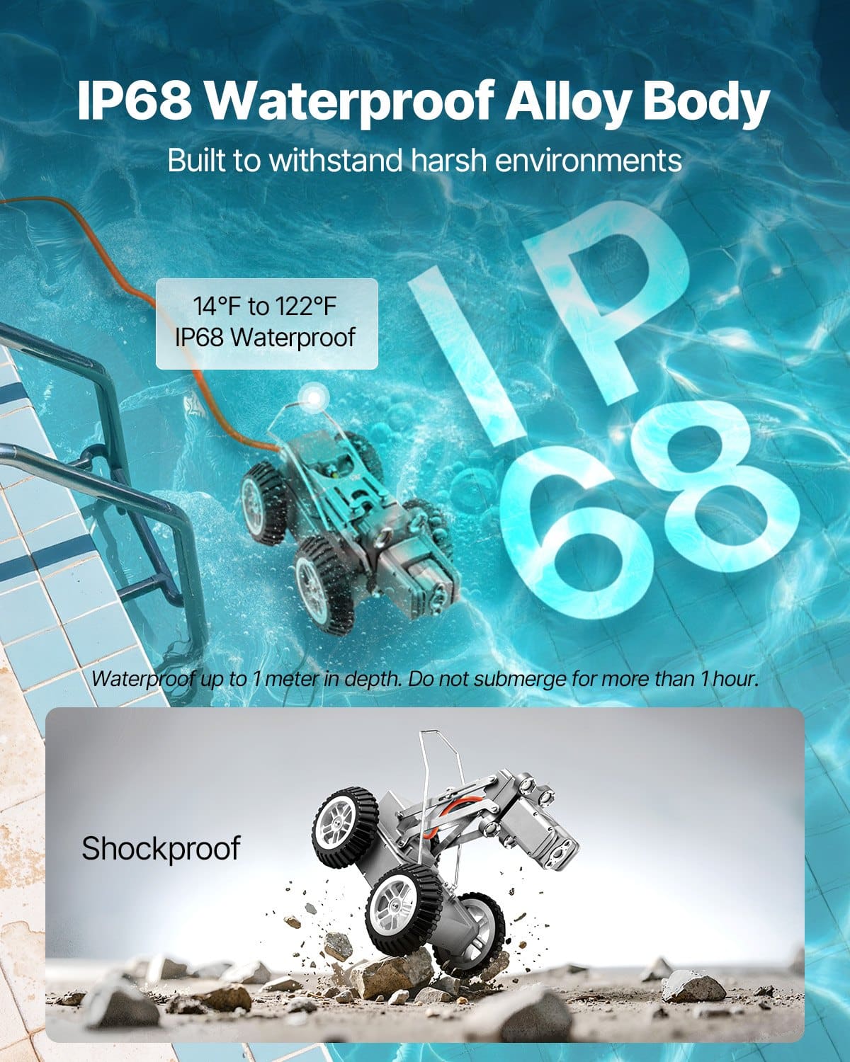 VEVOR 120m Sewer Inspection Robot with 2MP Dual Cameras, IP68 ...