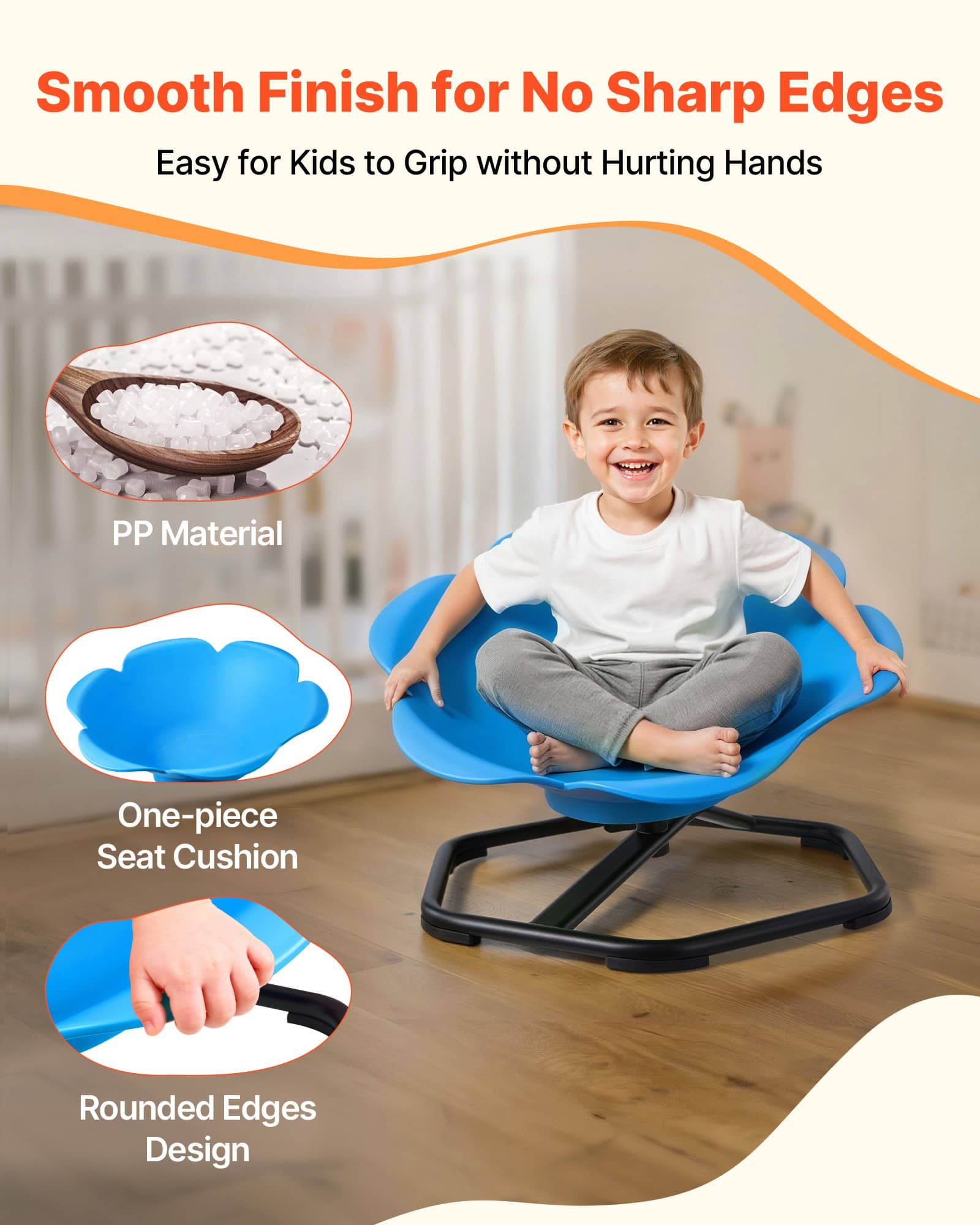 VEVOR Kids Sensory Swivel Chair, 100 kg Capacity, 360° Spinning Toy ...