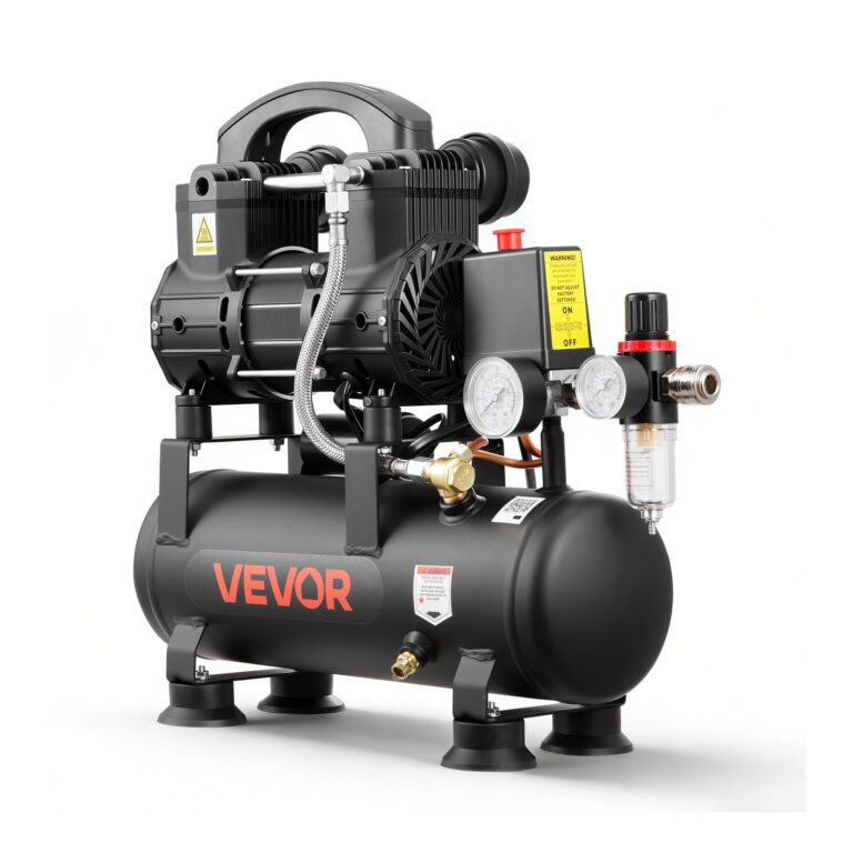 VEVOR 6L Oil-Free Air Compressor 0.75 kW, 71 L/min, 8 Bar Max, Quiet ...
