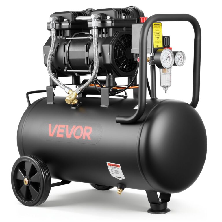 VEVOR 30L 1.5kW Oil-Free Air Compressor, 126 L/min 6.2 bar, Max 8 bar ...
