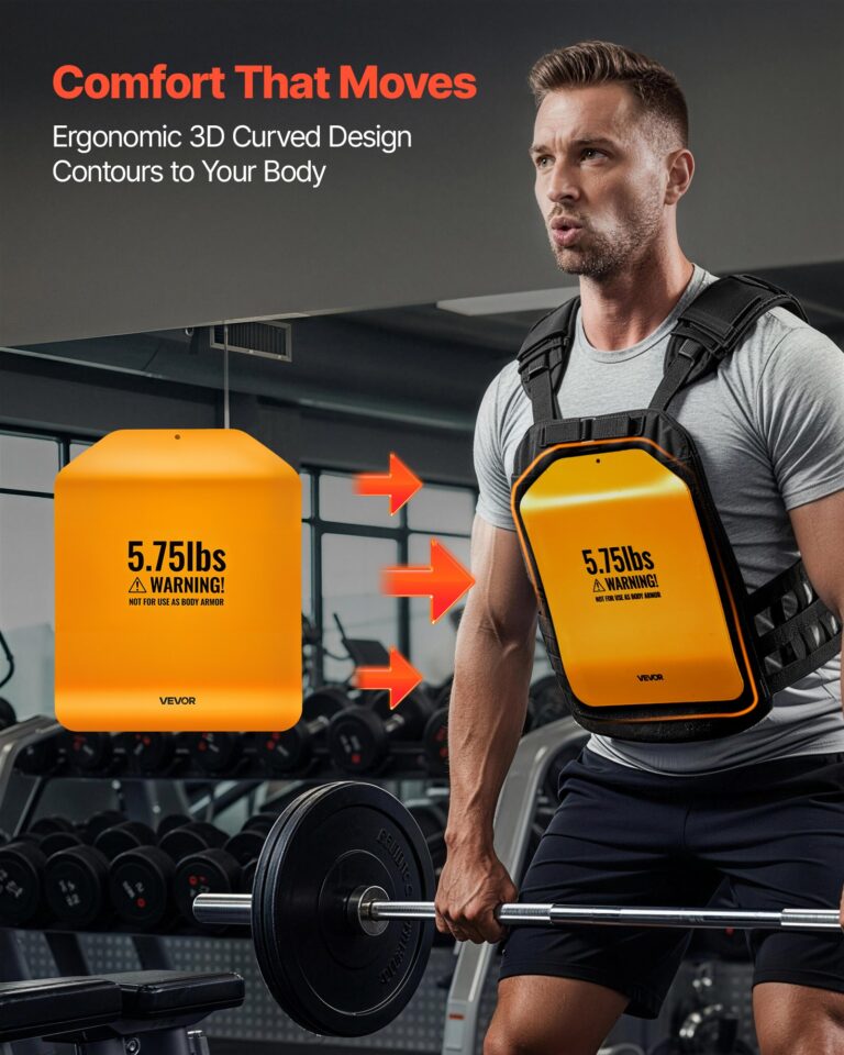 VEVOR Curved Weight Vest Plates 2.6 kg Pair, Steel Ergonomic Training ...