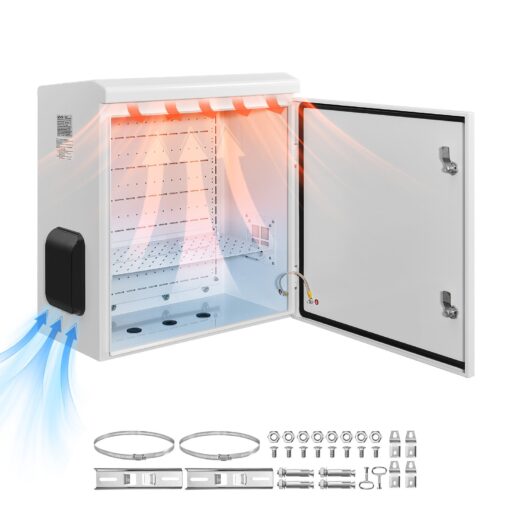 VEVOR Outdoor Electrical Enclosure Box IP65, Steel Junction Cabinet ...